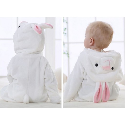 White Rabbit Coral Velvet Jumpsuit for Babies