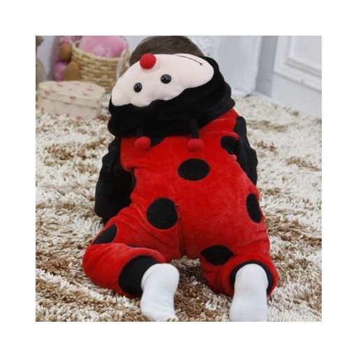 Lady Bird Velvet Jumpsuit For Babies